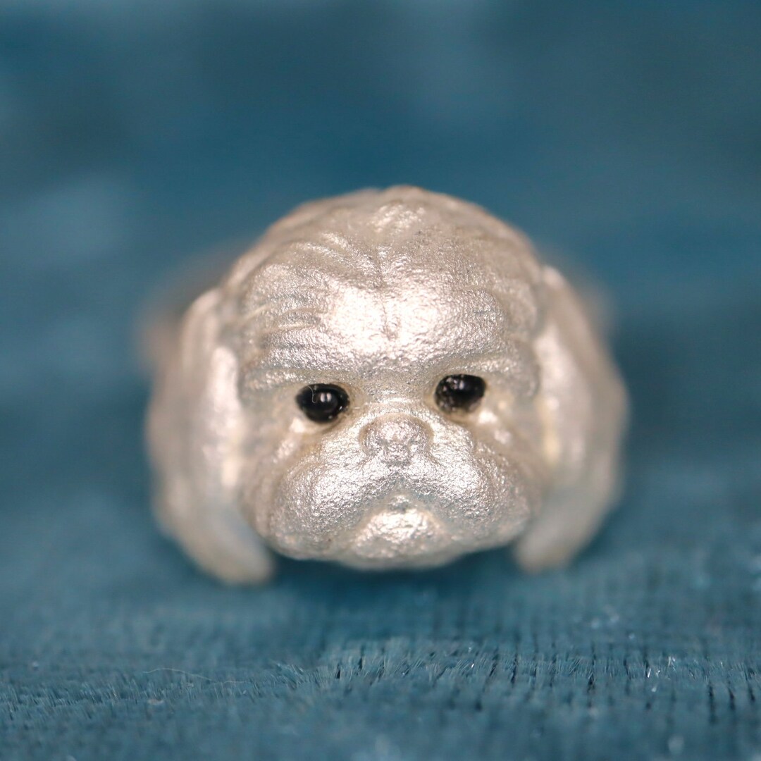 Shih Tzu Dog Ring Sterling Silver. Dog Face Ring. Shih Tzu Lover Gift ...