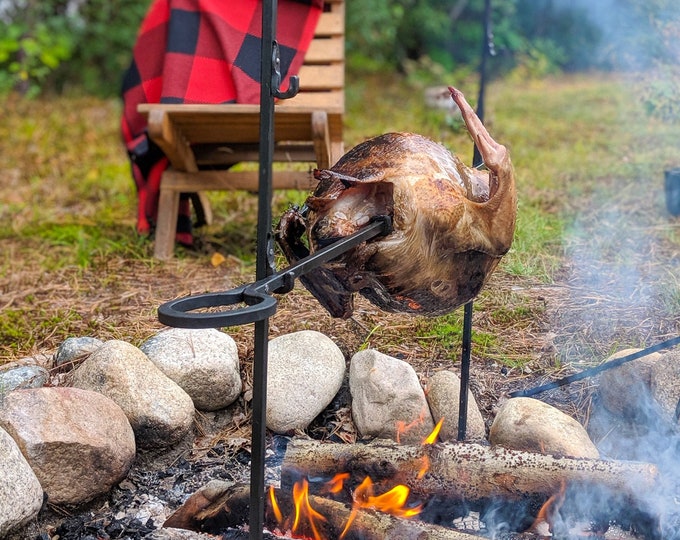 Hand Forged Cooking Tripod and Spit Rotisserie, Father's Day Gift ...