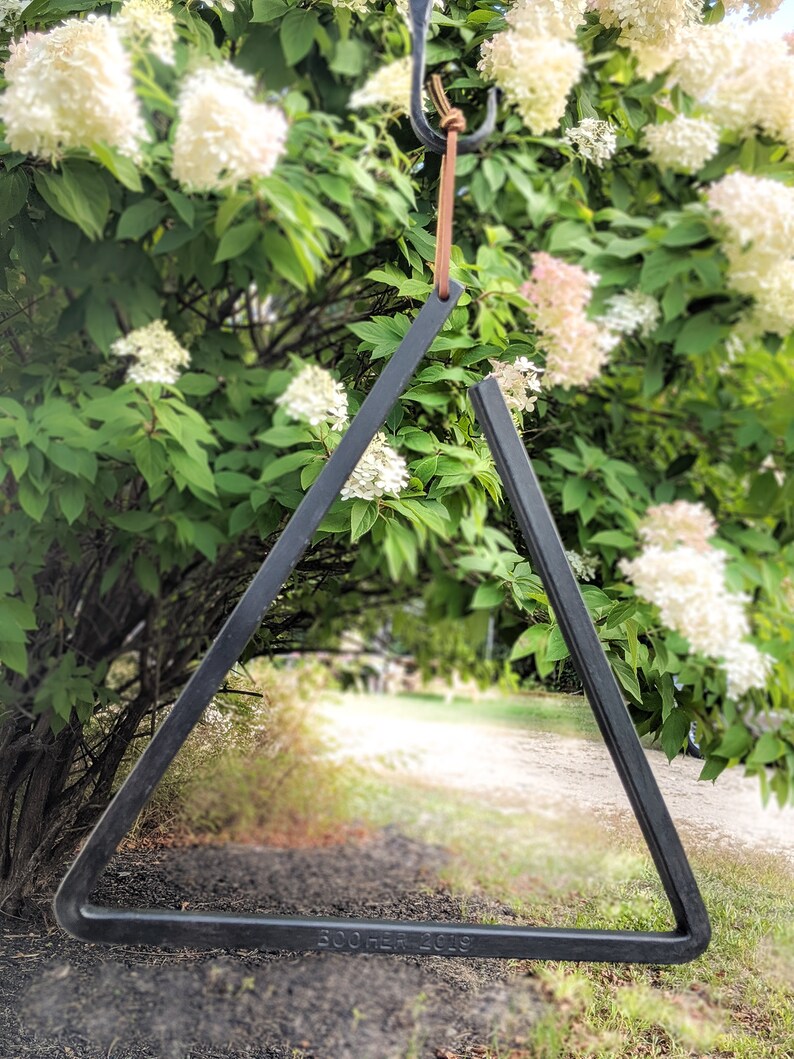 Personalized 12 Hand Forged Dinner Bell Triangle - Etsy UK