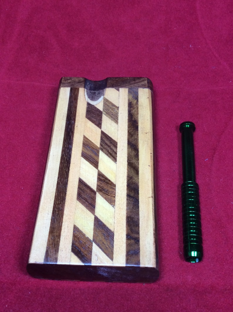 One Hitter Dugout Two Toned Brown & Tan Diamond Wood Spring | Etsy