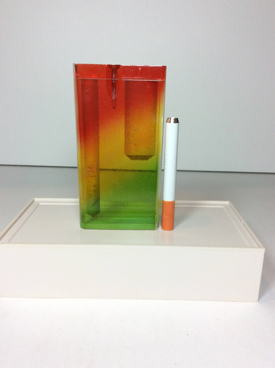 One Hitter Dugout RASTA Colors Red Yellow Green Slant Rastafari Acrylic ...