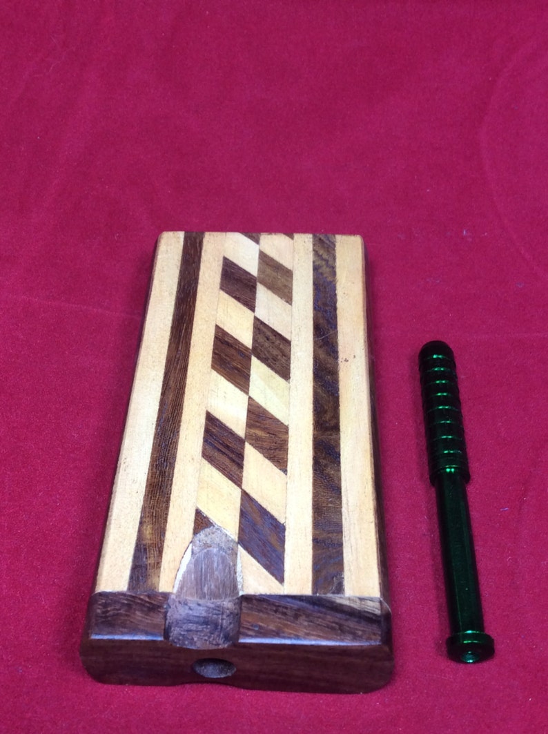 One Hitter Dugout Two Toned Brown & Tan Diamond Wood Spring | Etsy