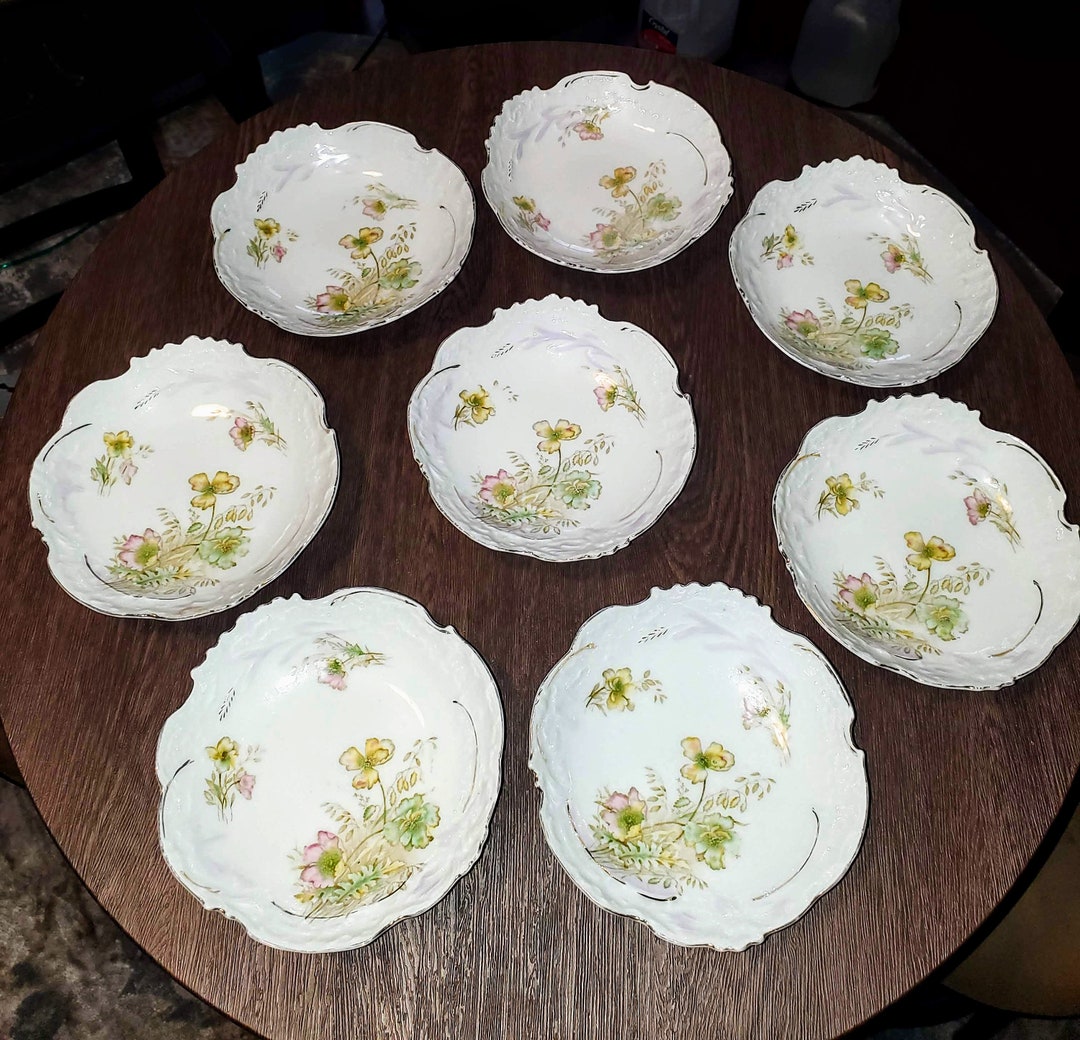 8 Vintage Crown Over Castle Mark, Porcelain 6’’ Berry-fruit Bowls - Etsy