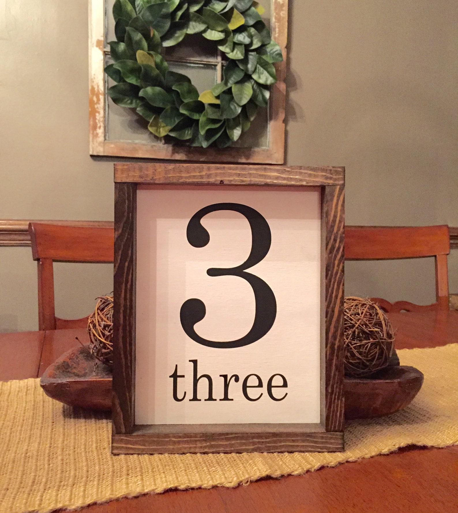 Framed Number Wooden Sign - Etsy