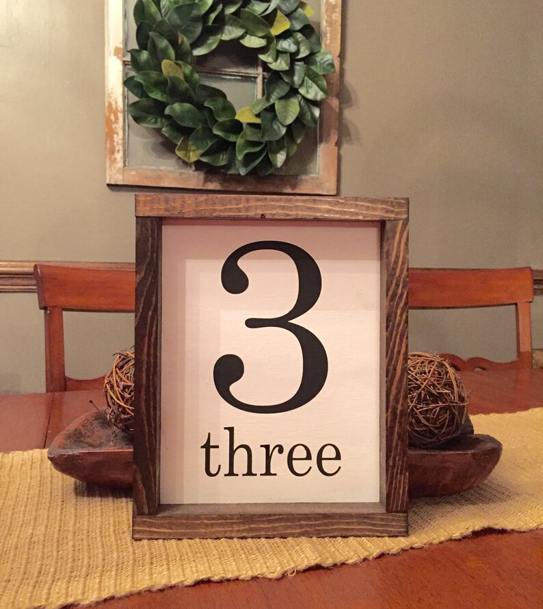 Framed Number Wooden Sign - Etsy