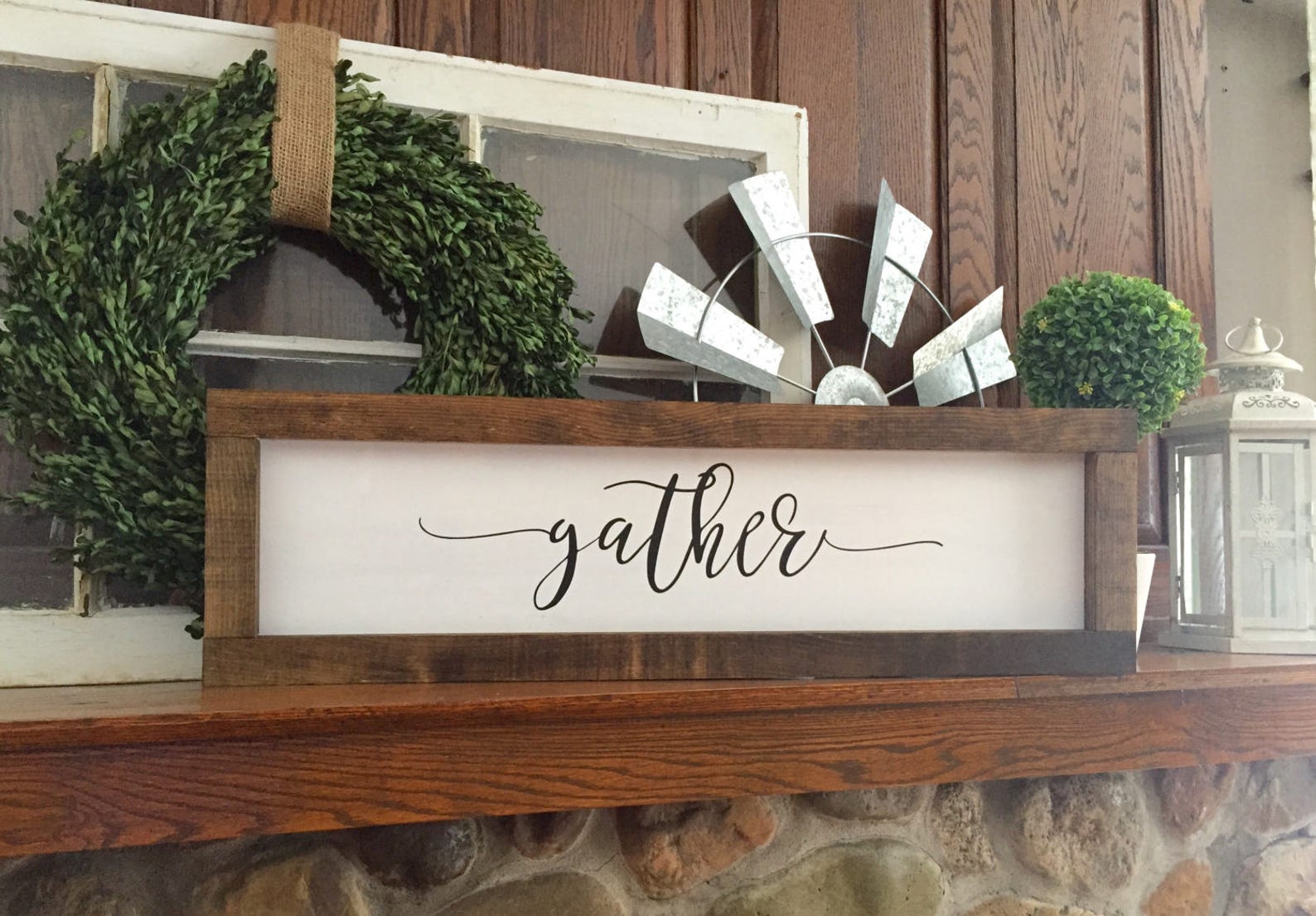 Wooden Framed Gather Sign - Etsy