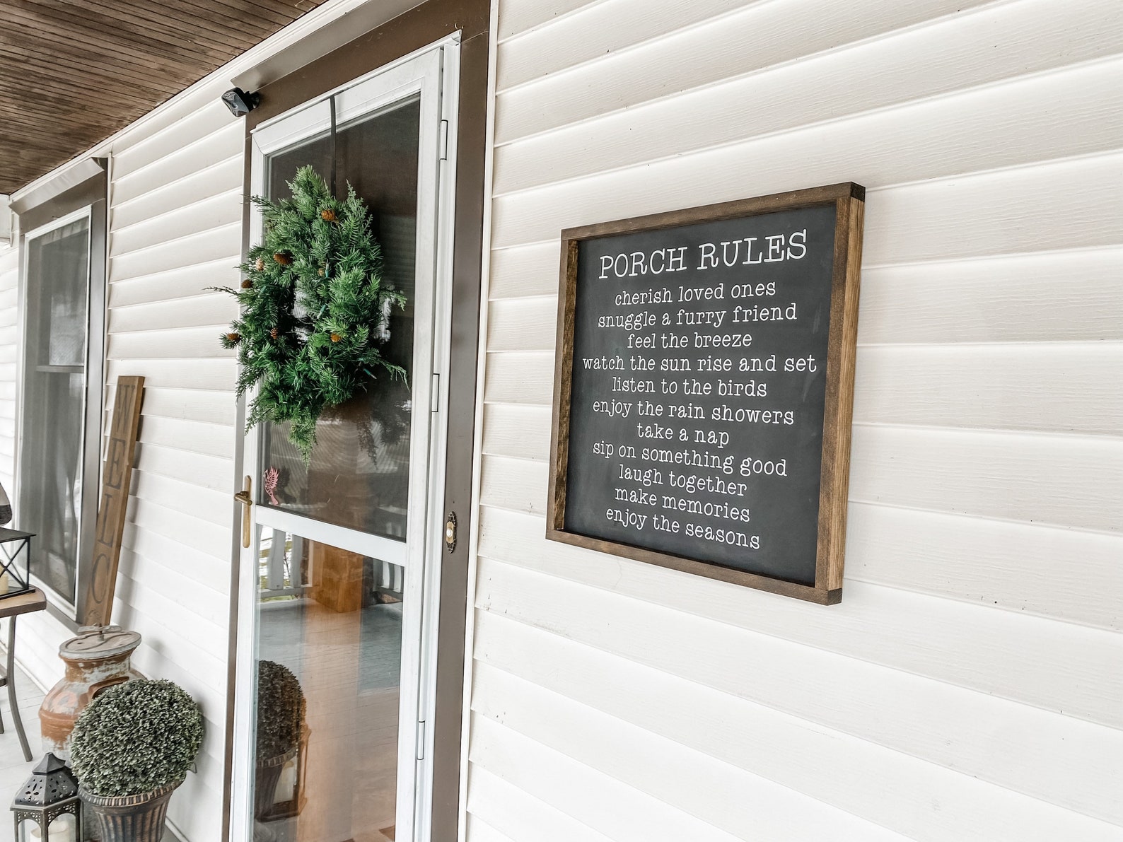 Porch Rules Wooden Sign - Etsy