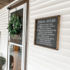 Porch Rules Wooden Sign - Etsy