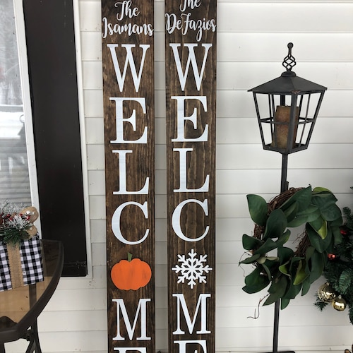 Front Porch Welcome Sign With Interchangeable Designs | Etsy