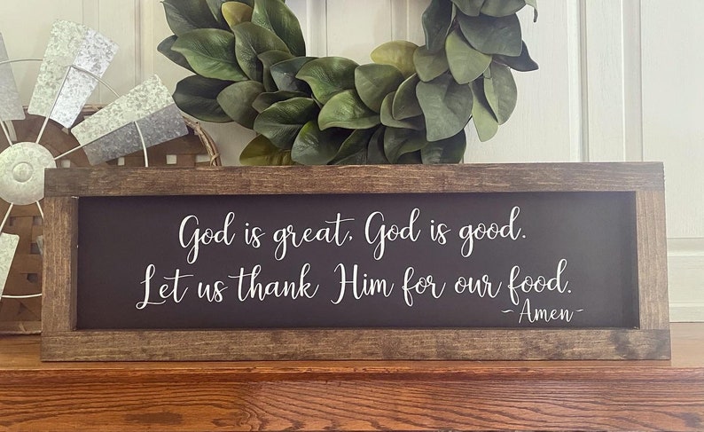 God is Great, God is Good Framed Wooden Sign - Etsy