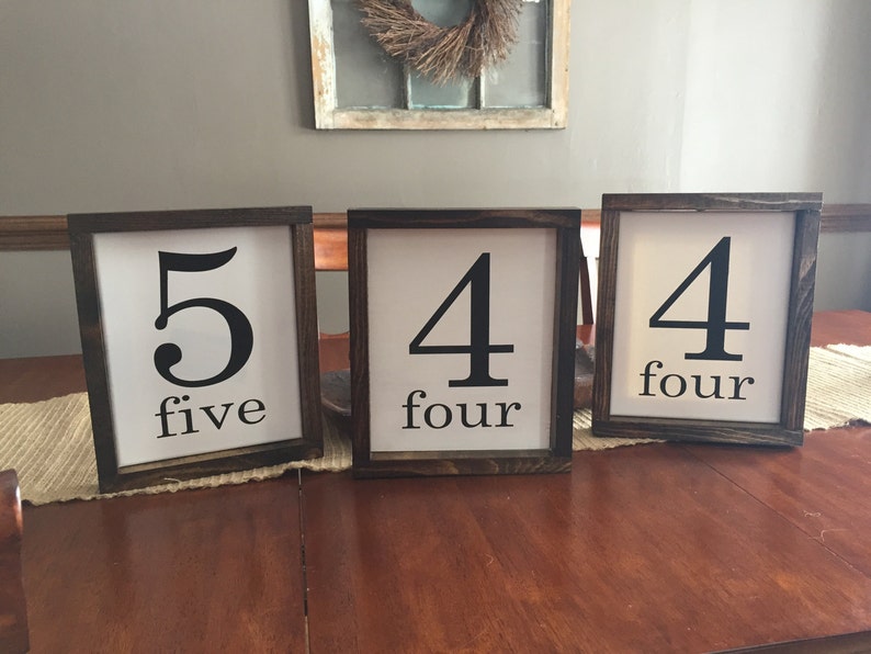 Framed Number Wooden Sign - Etsy