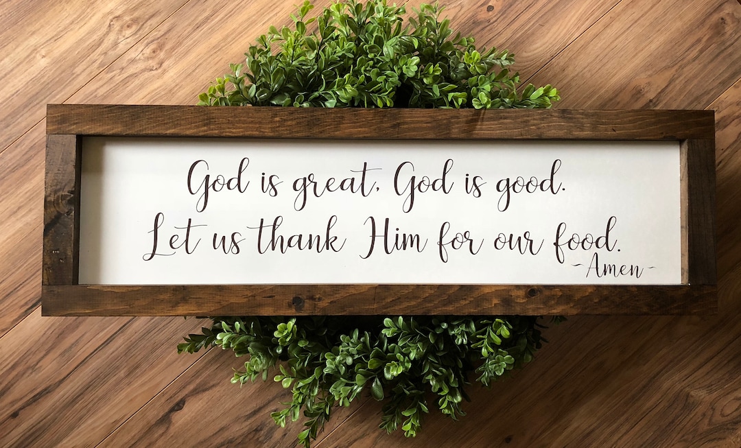 God is Great, God is Good Framed Wooden Sign - Etsy