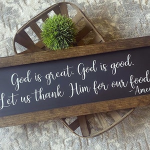 God is Great, God is Good Framed Wooden Sign - Etsy