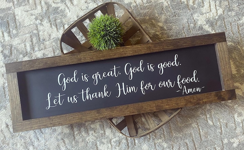 God is Great, God is Good Framed Wooden Sign - Etsy
