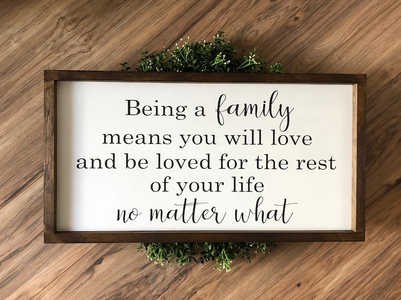 Being a Family Framed Wooden Sign - Etsy