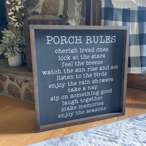 Porch Rules Wooden Sign - Etsy