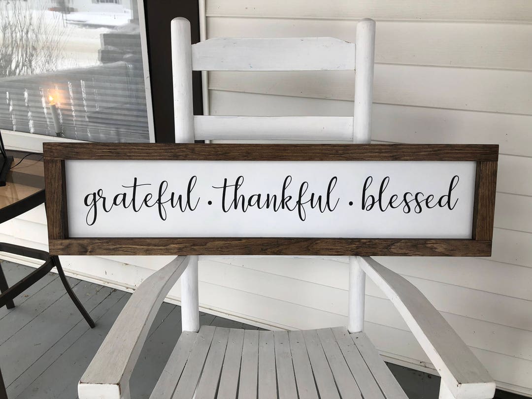 Framed Grateful Thankful Blessed Sign - Etsy