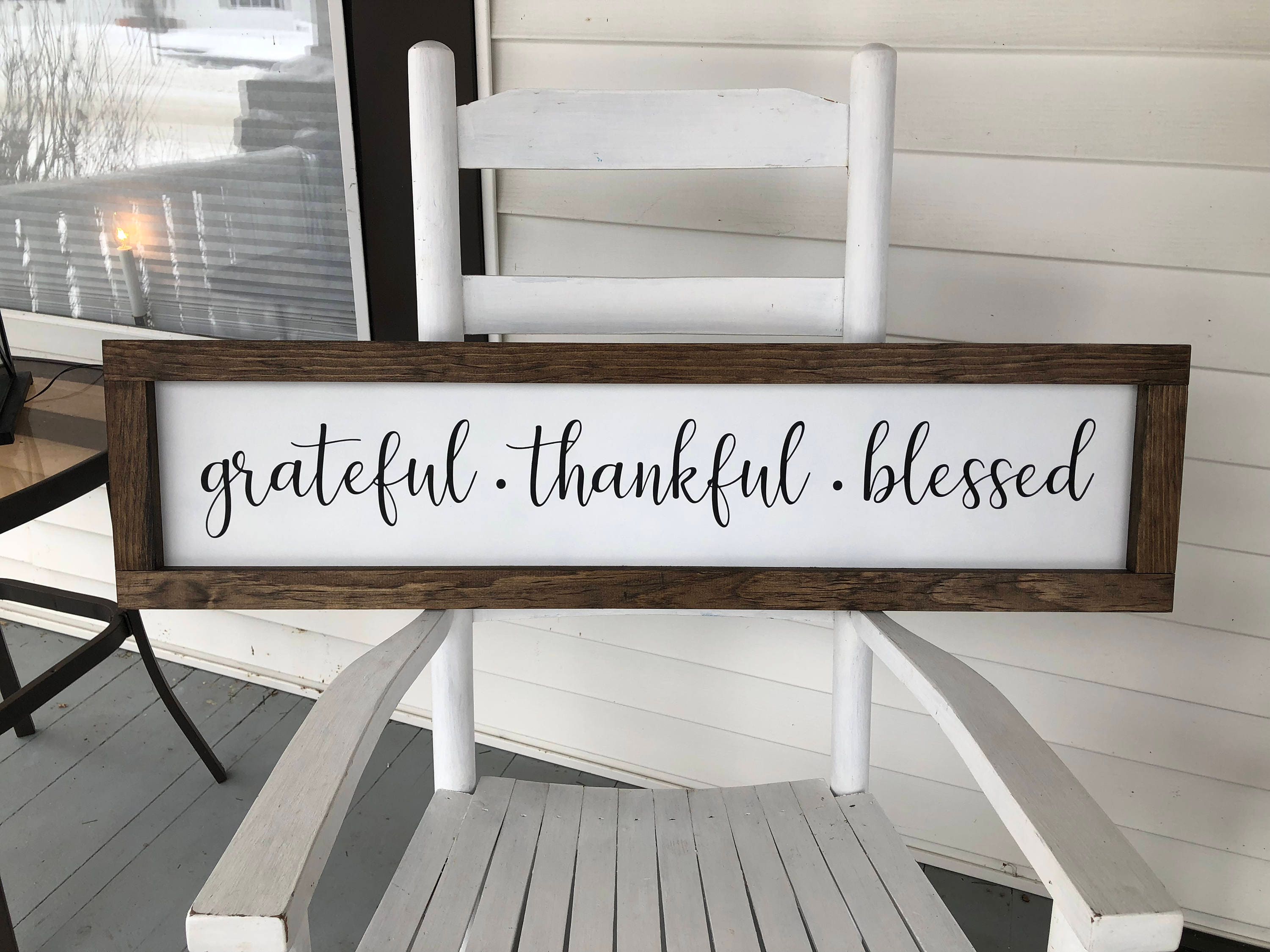 Framed grateful thankful blessed sign | Etsy
