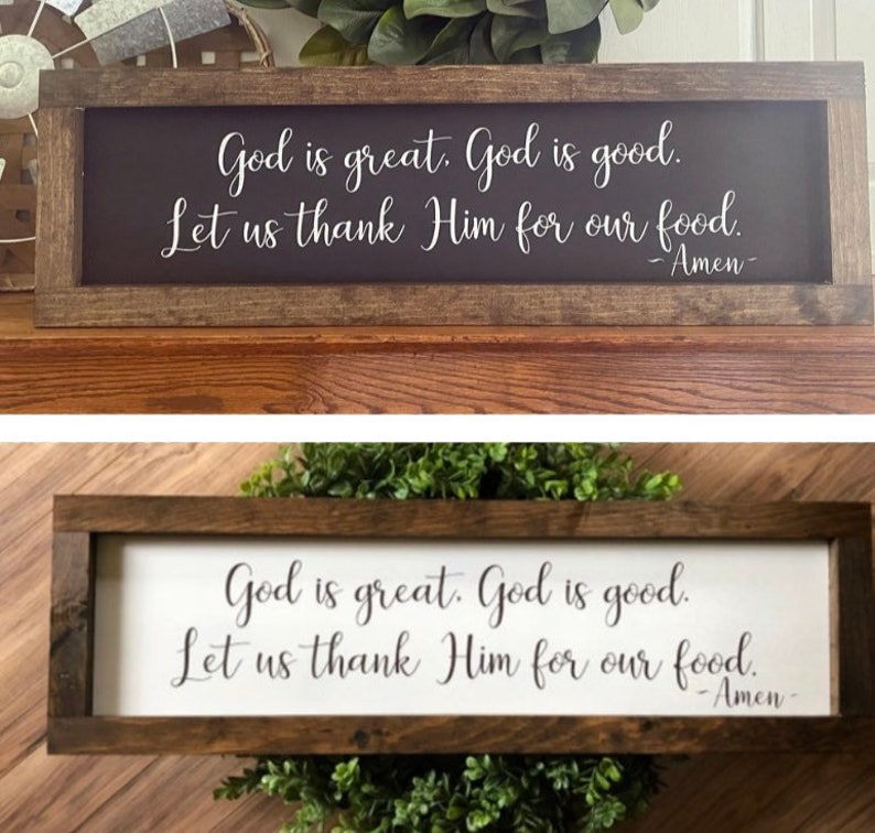 God is Great God is Good Framed Wooden Sign - Etsy
