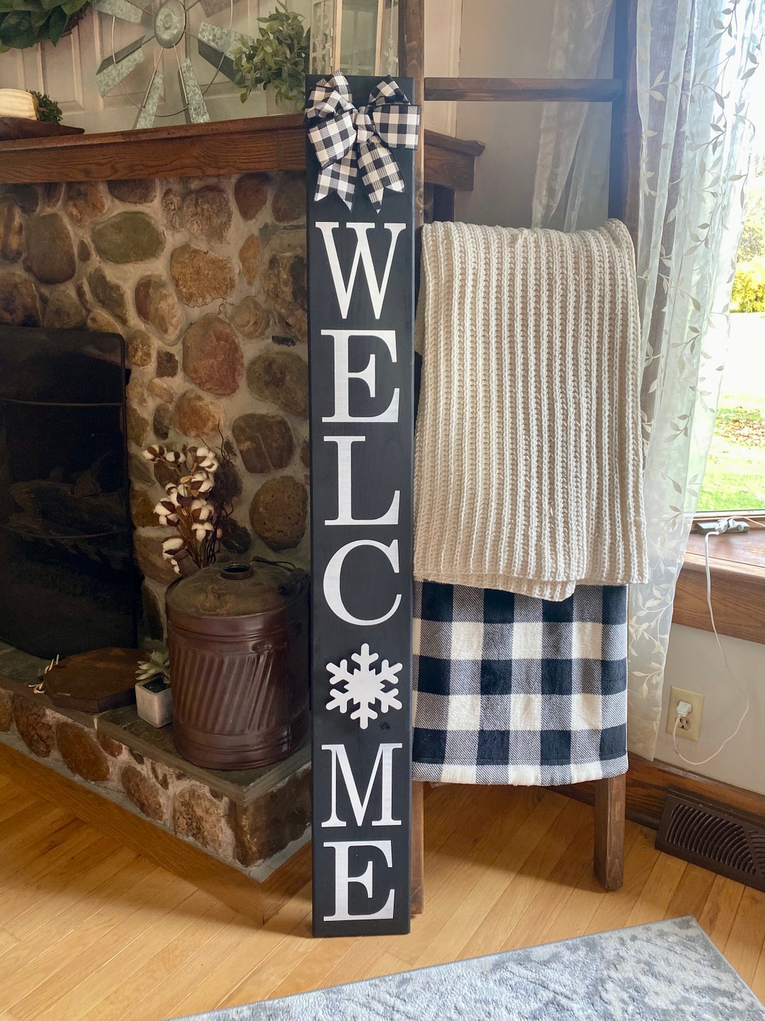 Tall Welcome Sign With Bow / Welcome Sign /welcome Sign With ...