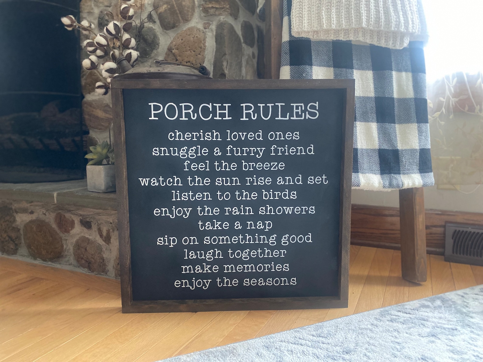 Porch Rules Wooden Sign - Etsy