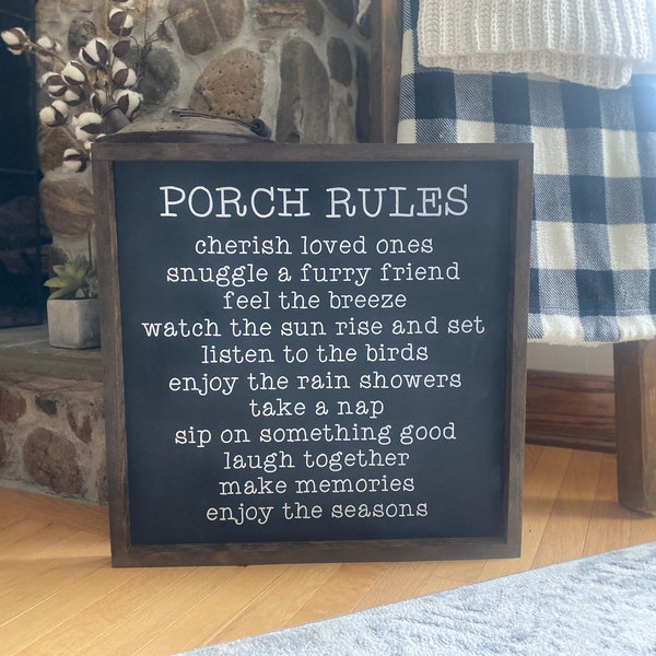 Porch Rules Sign - Etsy