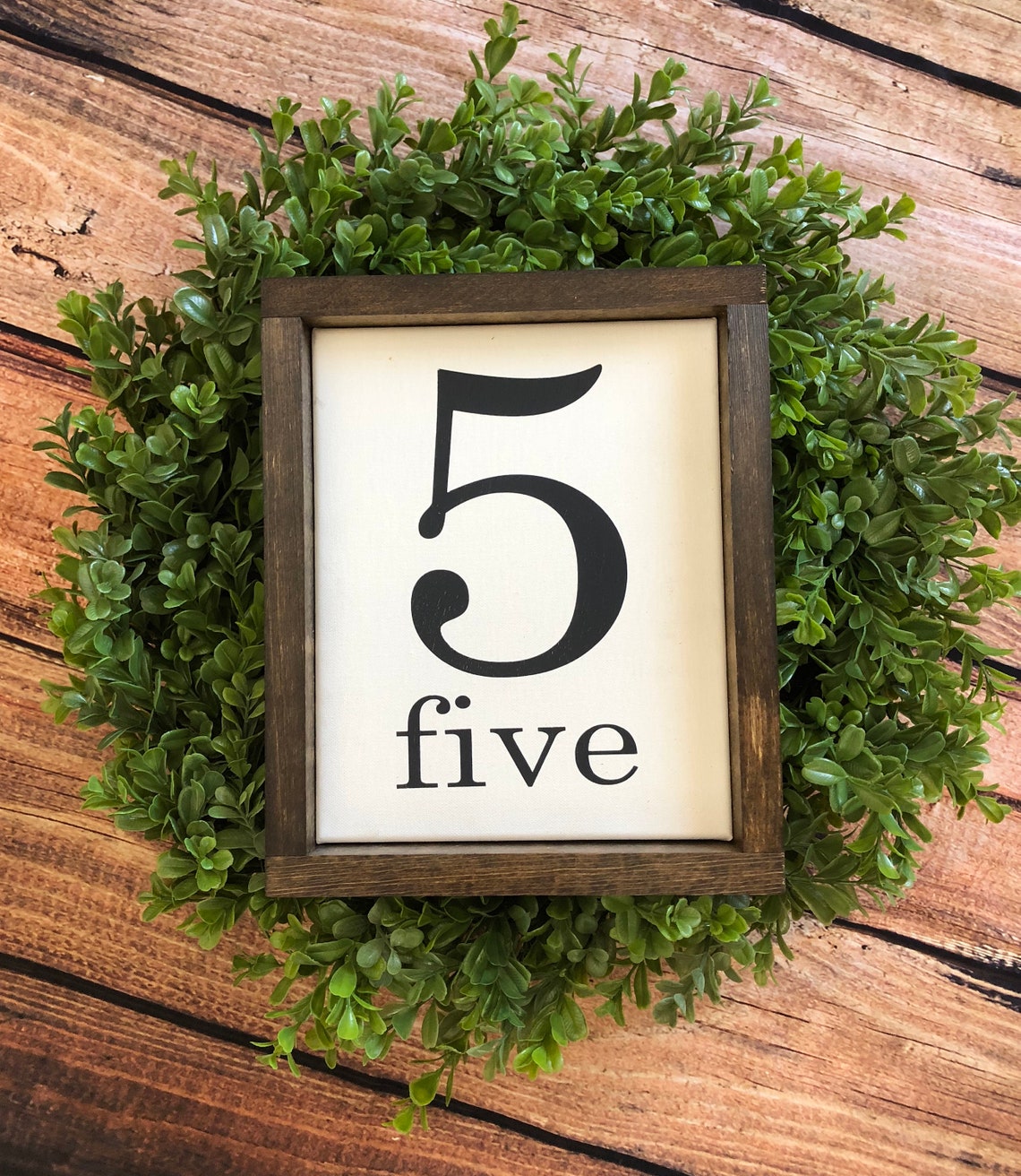 Framed Number Wooden Sign - Etsy