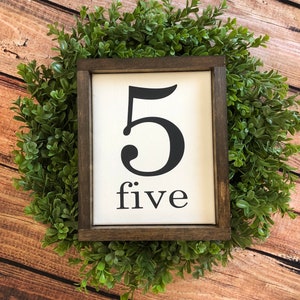 Framed Number Wooden Sign - Etsy