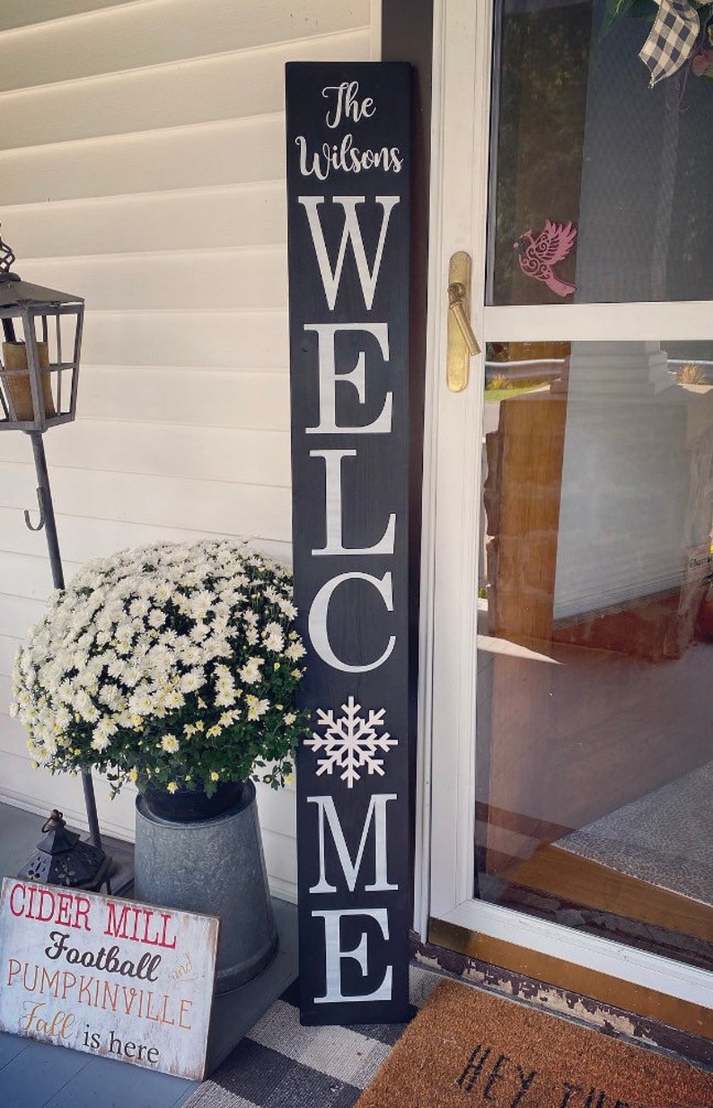 Welcome sign with interchangeable designs | Etsy