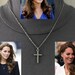 Kate Middleton Silver & Diamond Cross Necklace, Handmade Rhinestone ...