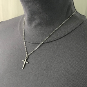 Kate Middleton Silver & Diamond Cross Necklace, Handmade Rhinestone ...