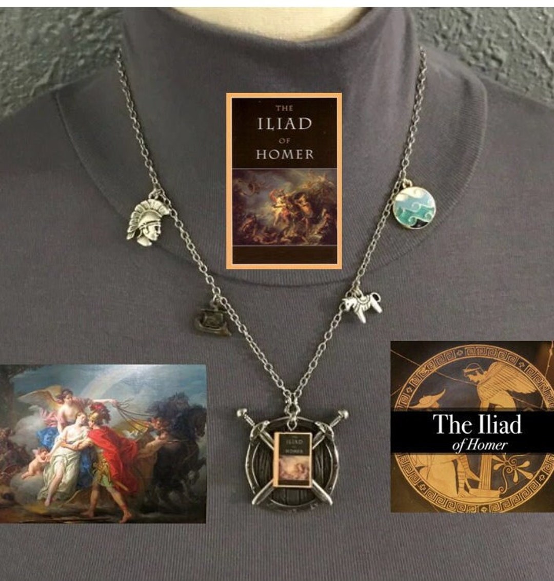 The Iliad Homer's Epic Handmade Literature Necklace, Book Cover, Trojan ...