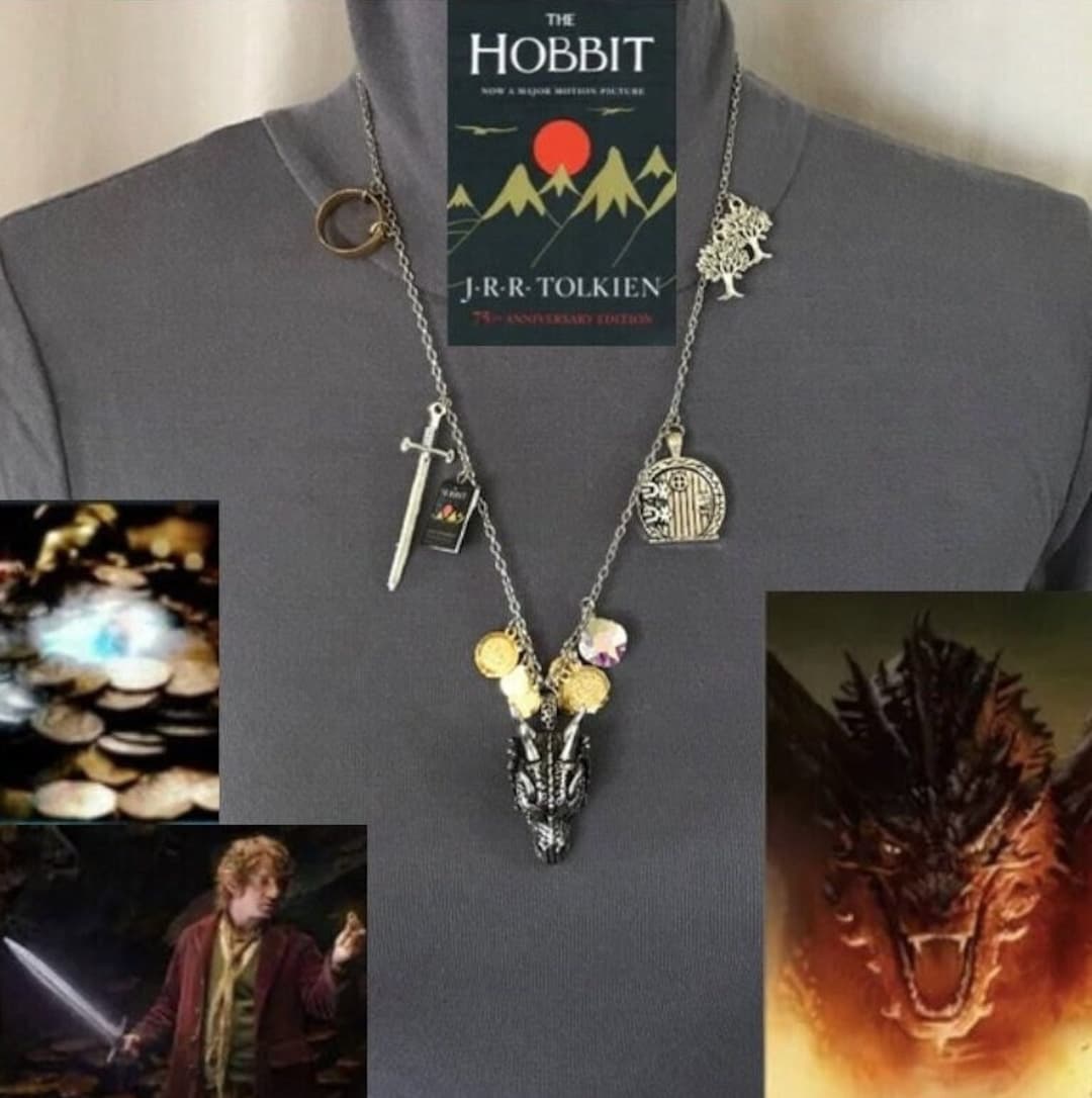 The Hobbit by J. R. R. Tolkien Handmade Literature Necklace, Smaug ...