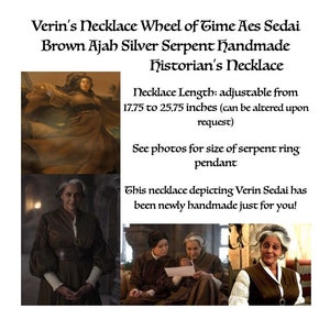 Verin's Necklace Wheel of Time Aes Sedai Brown Ajah Handmade Silver ...