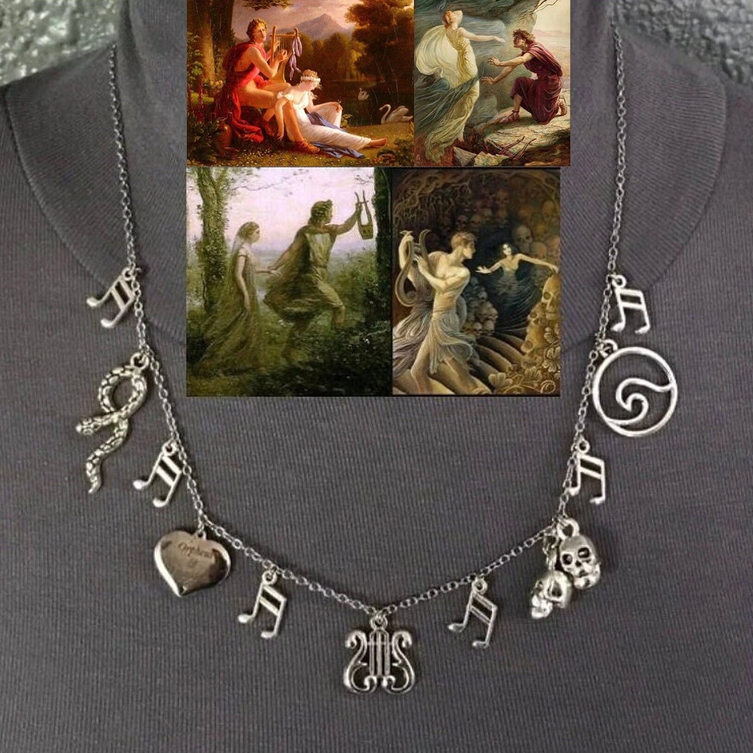 Orpheus & Eurydice Greek Mythology Handmade Necklace, Lyre, Music Notes ...