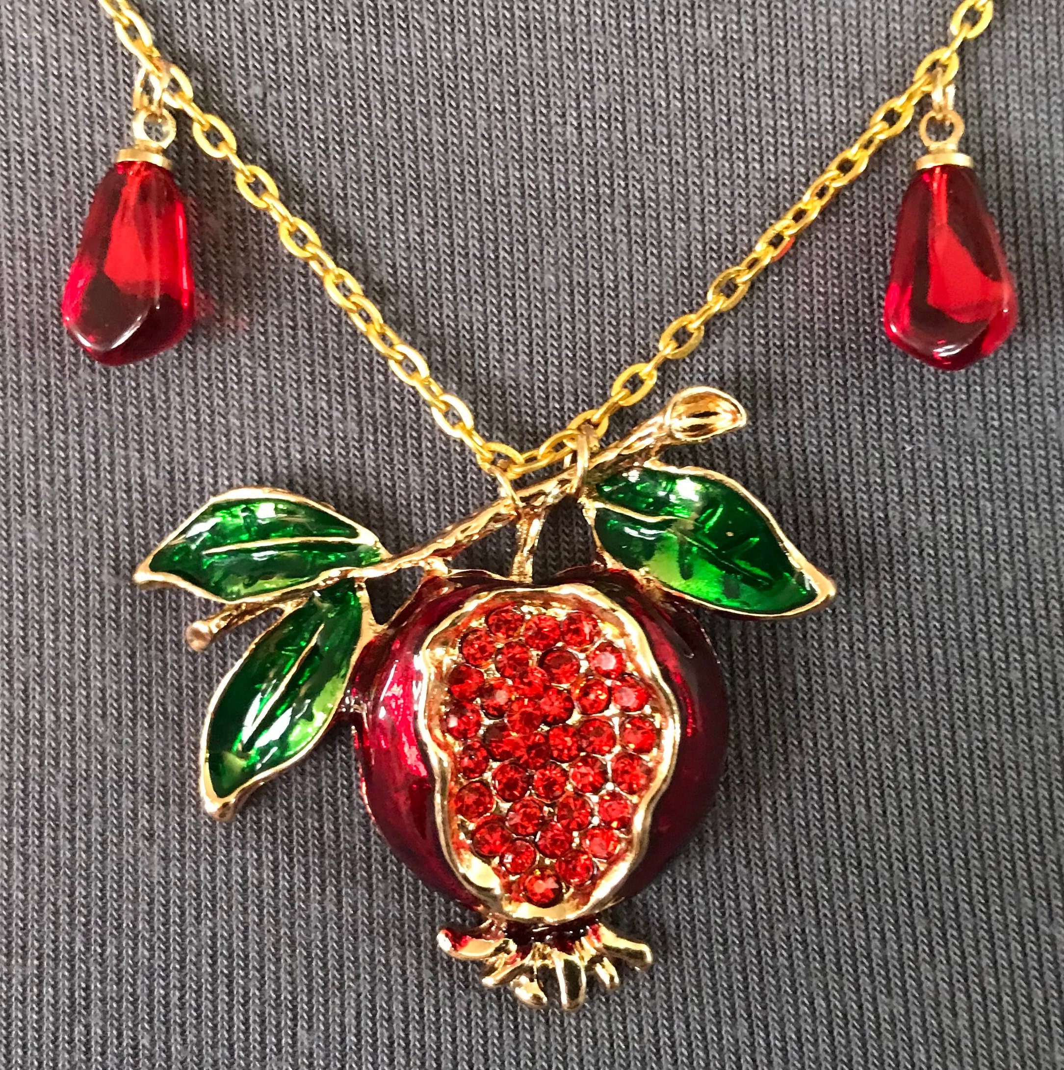 Persephone Greek Goddess Pomegranates and Seeds Handmade Gold - Etsy