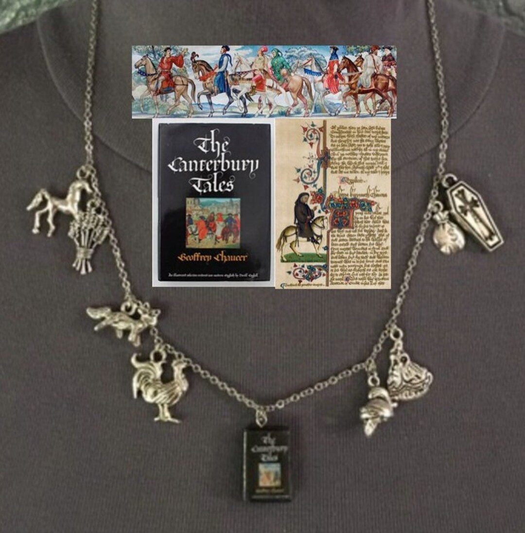 Canterbury Tales by Geoffrey Chaucer Handmade Literature Necklace, Book ...