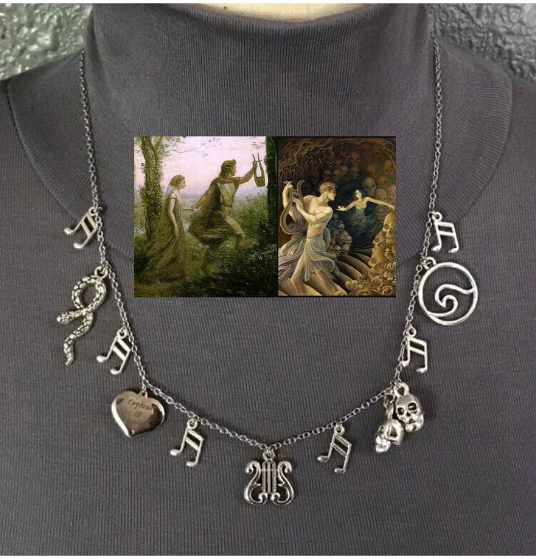 Orpheus & Eurydice Greek Mythology Handmade Necklace, Lyre, Music Notes ...