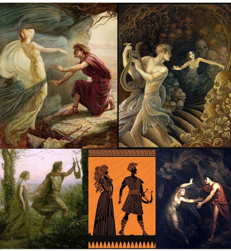 Orpheus & Eurydice Greek Mythology Handmade Necklace Lyre - Etsy