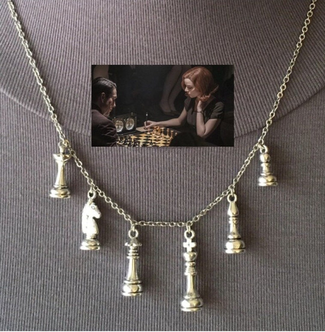 Queen's Gambit Chess Master Handmade Necklace With Chess Piece Charms ...