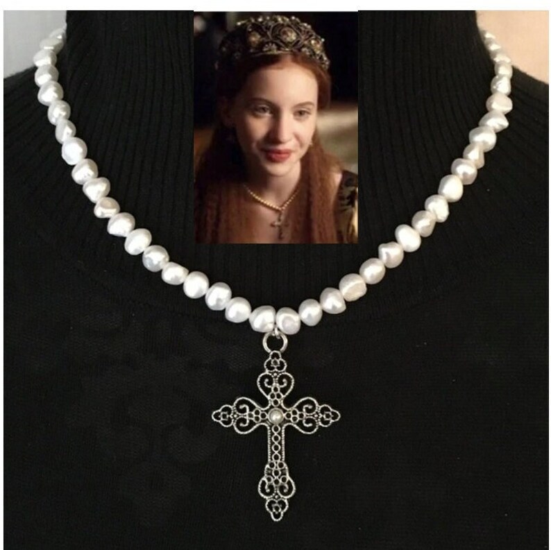 The Tudors Princess Elizabeth Renaissance Cross Real Pearl - Etsy