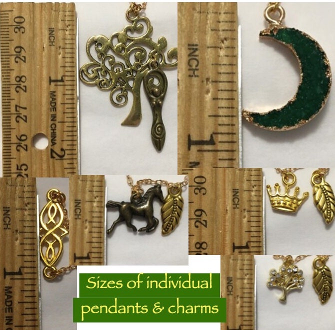 Danu Celtic Forest Goddess Handmade Necklace, Gold Tree of Life, Green ...