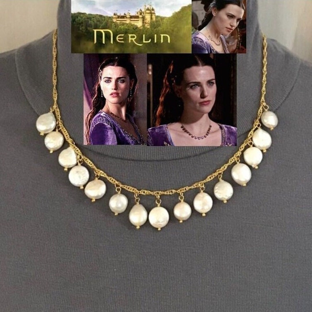 Lady Morgana Pendragon From Merlin Natural Freshwater Pearl and Gold ...