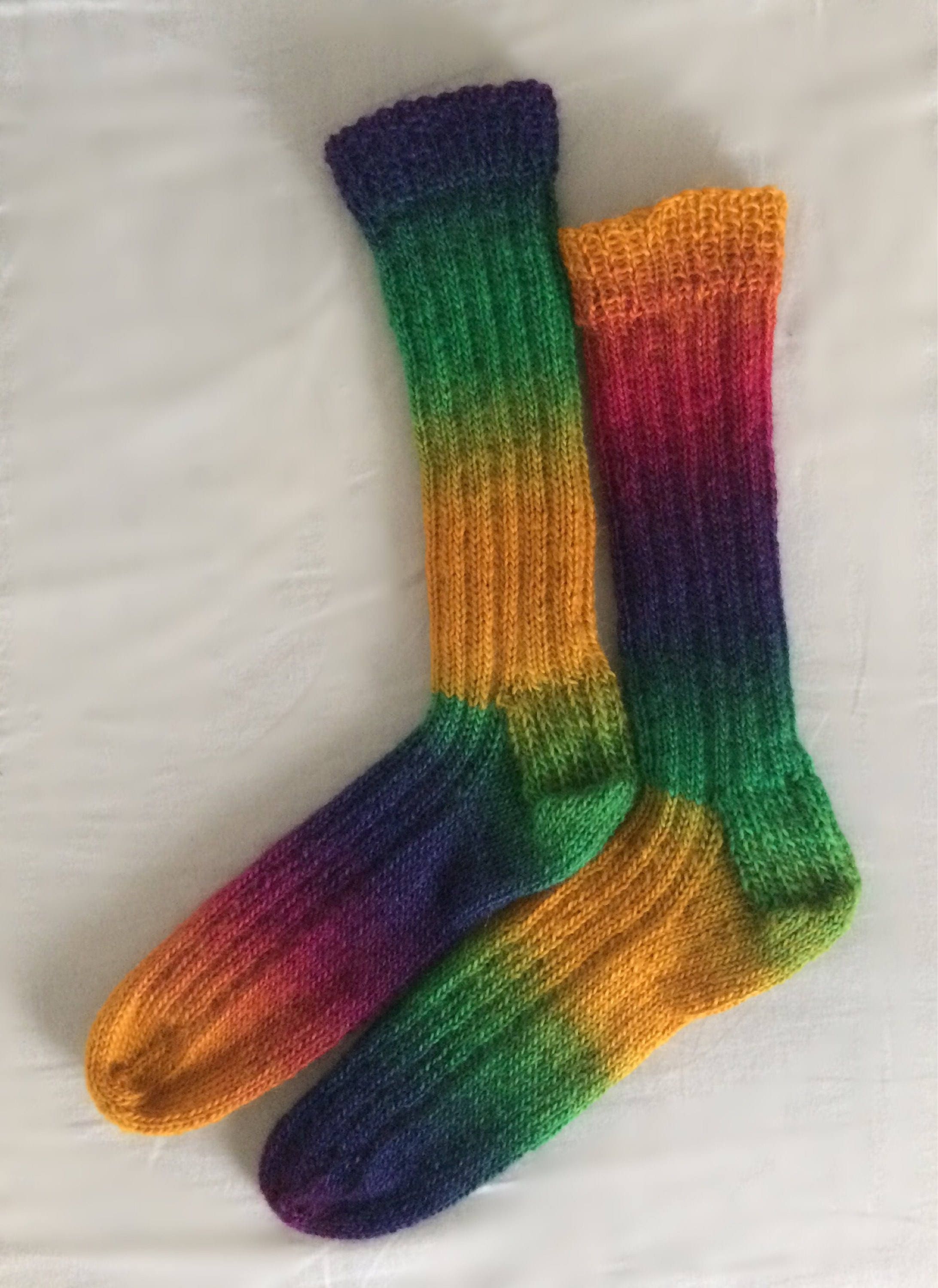 Rainbow Knit Socks - SOLD - Sample Photo - Free Shipping, Custom Socks ...