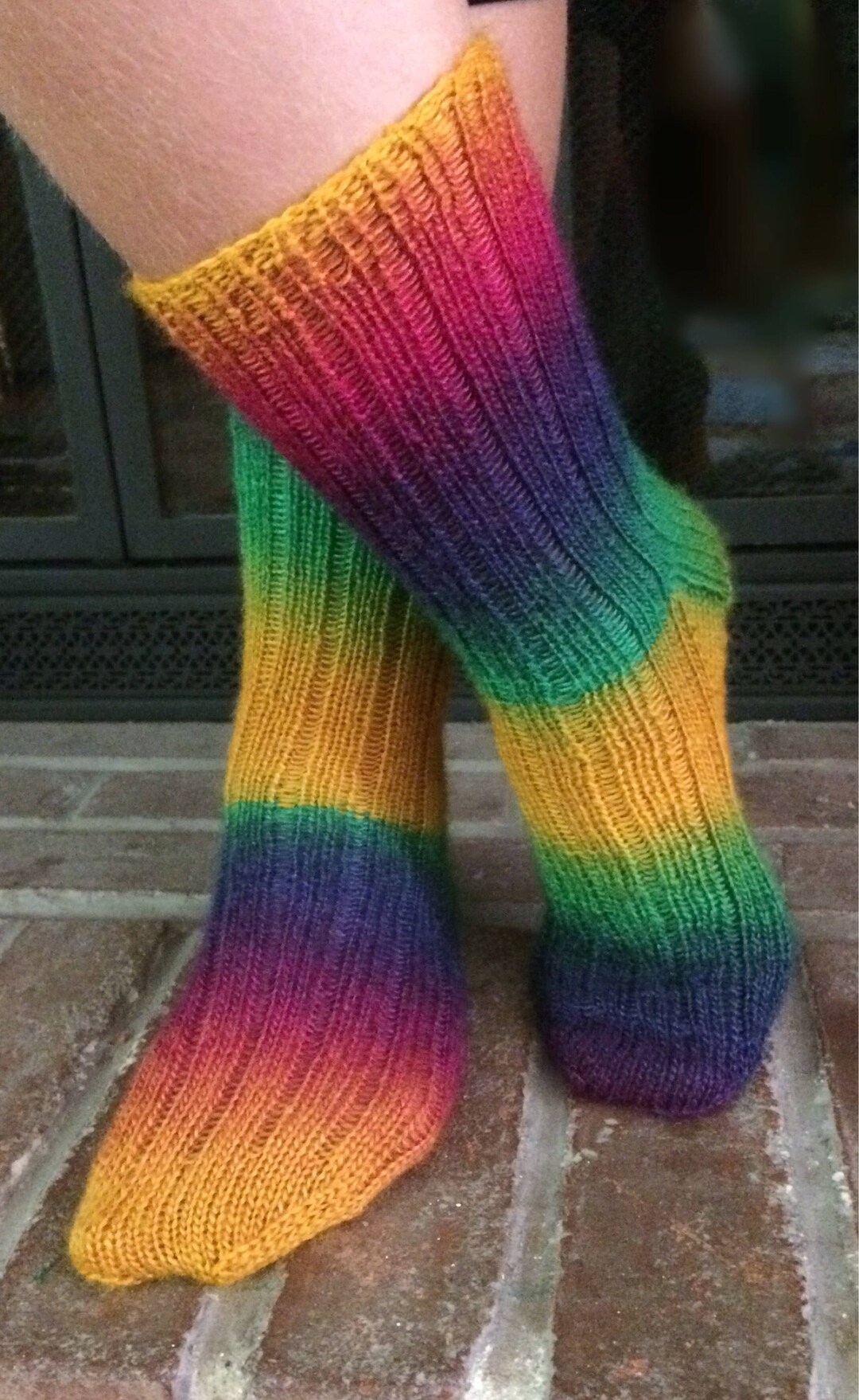 Rainbow Knit Socks - SOLD - Sample Photo - Free Shipping, Custom Socks ...
