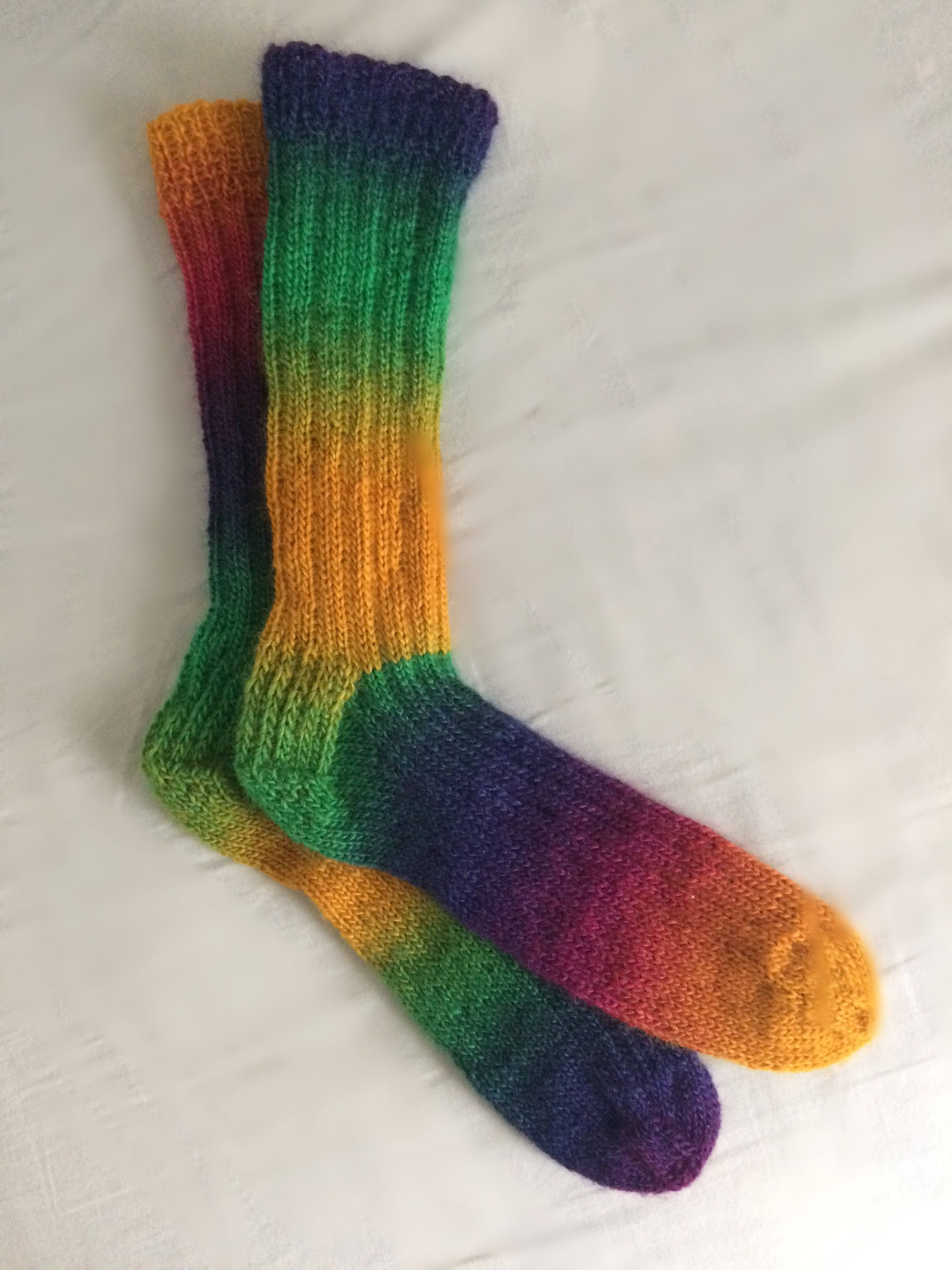 Rainbow Knit Socks - SOLD - Sample Photo - Free Shipping, Custom Socks ...