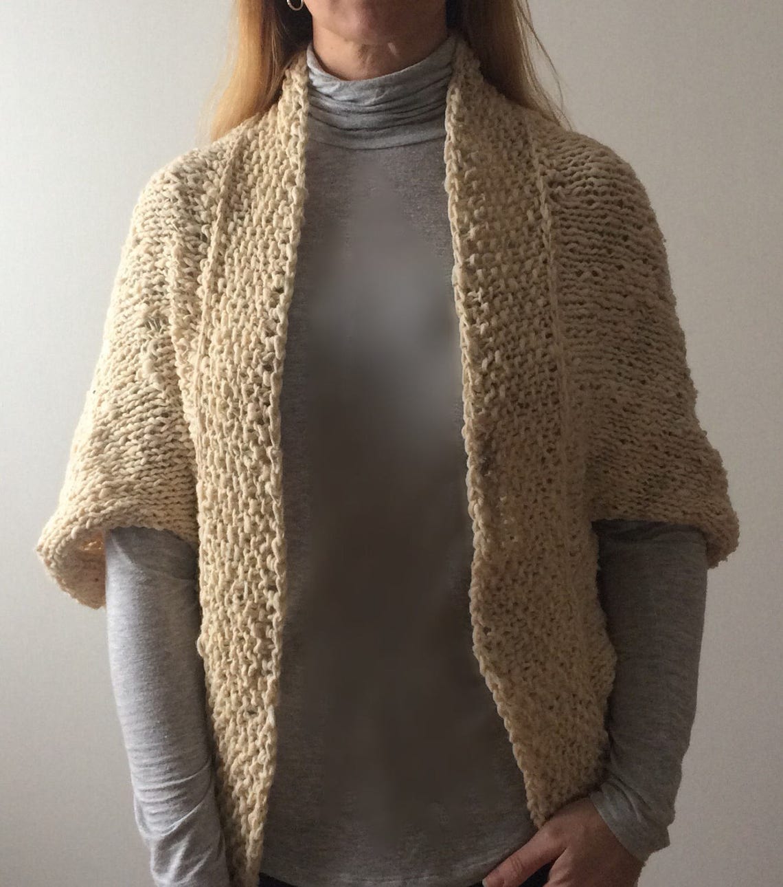 Hand-knit Wool Blanket Shrug Women, Girls - Etsy