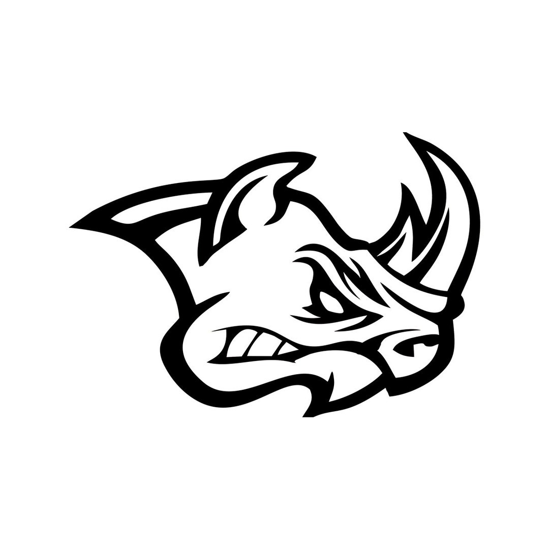 Angry Rhinoceros Decal Head Rhino Bumper Window Vinyl Sticker Tribal 3M ...