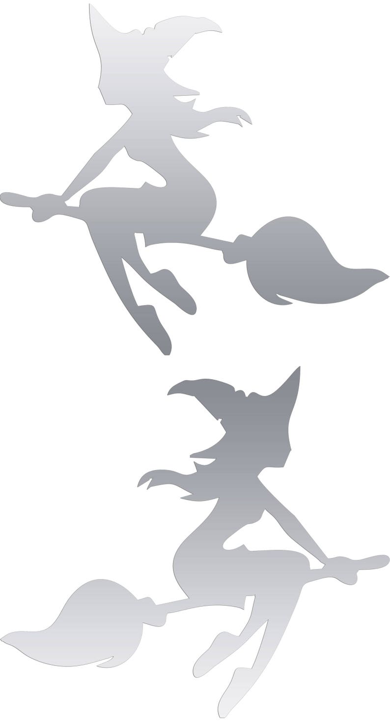 Witch Broom Riding Hag Baba Auto Car Bumper Window Vinyl Decal Sticker ...