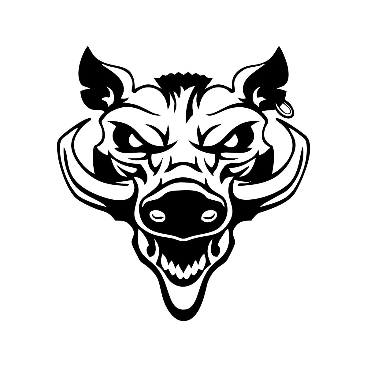 Wild Pig Boar Razorback Hog Head Warthog Autovinyl Decal Sticker Wall ...